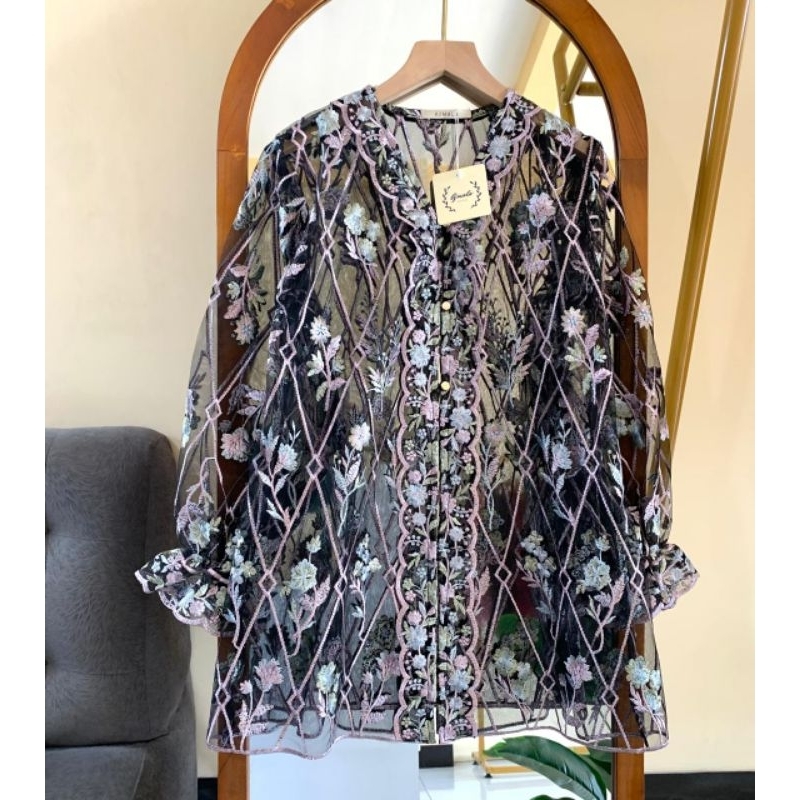 Jual Kebaya outer brokat flower / long outer brukat / baju kebaya ...