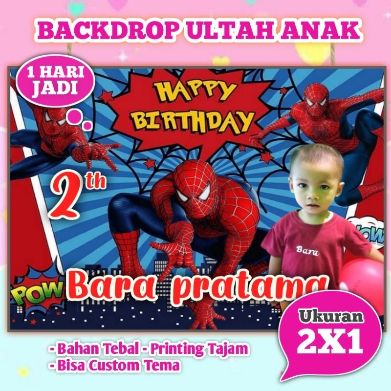 Jual Backdrop Ulang Tahun Anak / Banner Ulang Tahun Anak / Spanduk ...