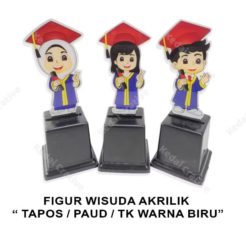 Jual Piala Wisuda Akrilik Anak PAUD / TK Murah - WARNA MERAH BIRU ...