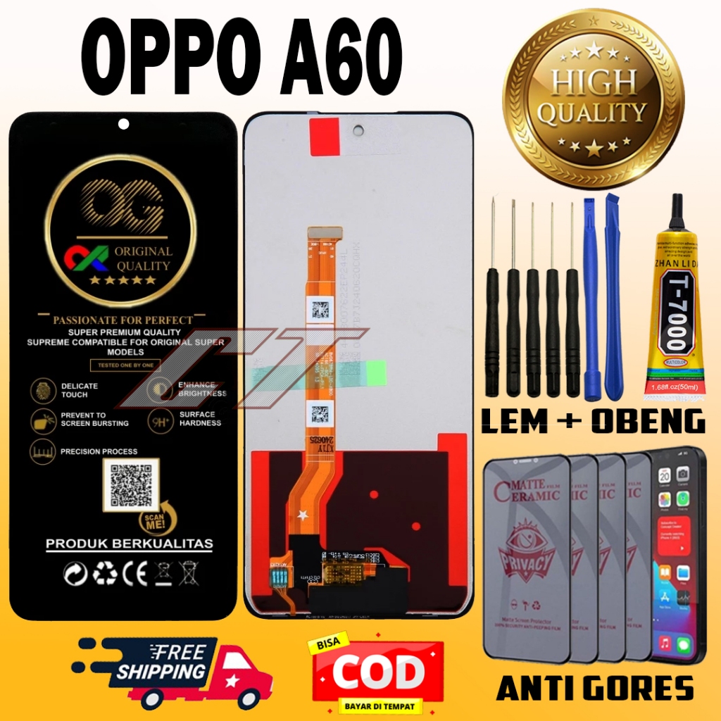 Jual LCD TOUCHSCREEN OPPO A60 LAYAR SENTUH ORIGINAL ORI ALL MEREK ...