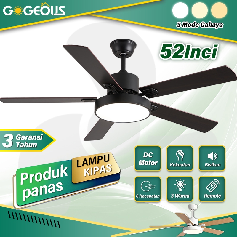 Jual GOGEOUS Lampu Kipas Angin Gantung Modern 52Inci 6Kecepatan Remote ...