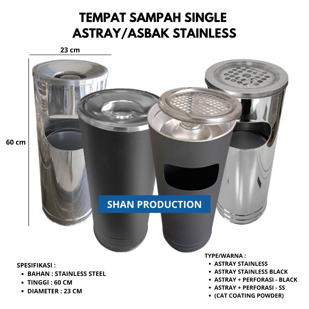 Jual FREE PACKING KAYU - Tempat Sampah ASHTRAY 23 X 60 cm Stainless ...