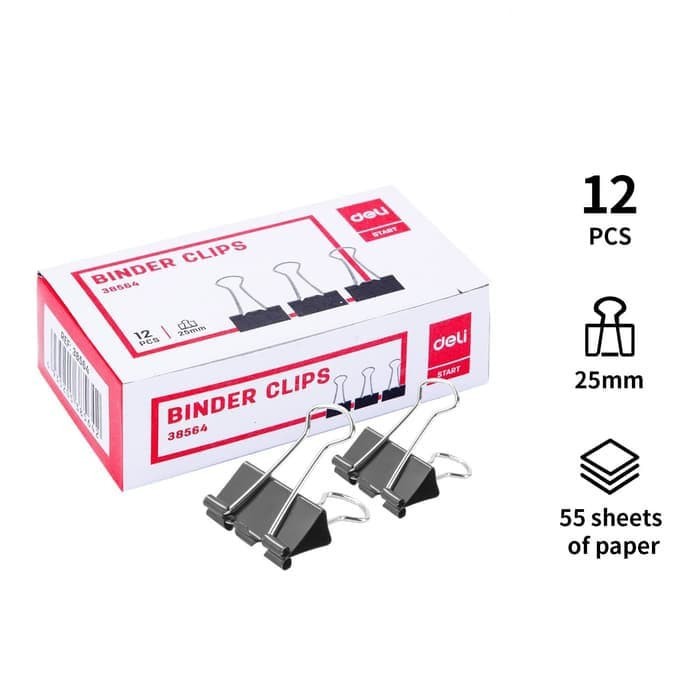 Jual Binder Clip Deli / Clip Jilid Besi Hitam | Shopee Indonesia