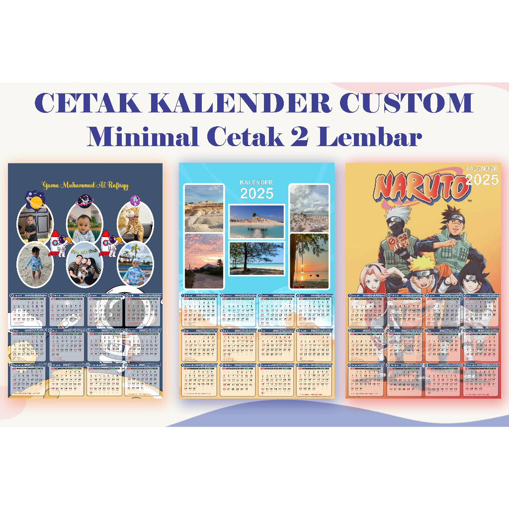 Jual CETAK KALENDER CUSTOM (MINIMAL CETAK 2 LEMBAR) | Shopee Indonesia