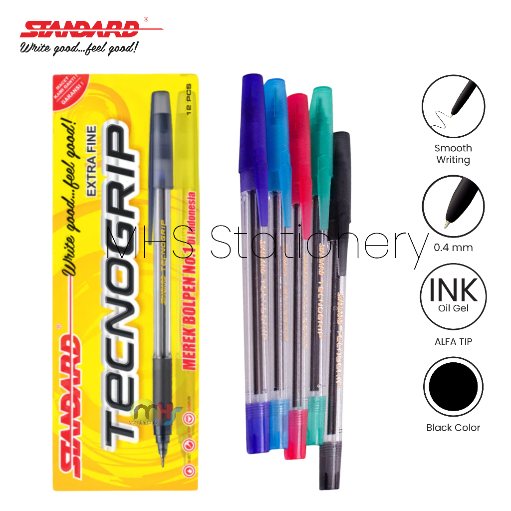 Jual STANDARD TECNOGRIP 0.4 Bolpoin Pulpen Ballpoint Semi Gel Pen Pena ...