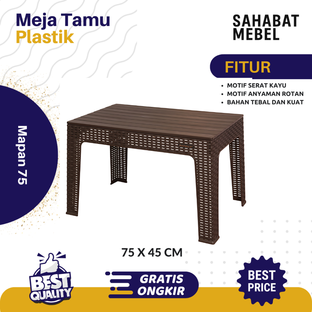 Jual Meja Plastik Napolly Mapan 75 Meja Mapan Plastik Tebal / Meja ...