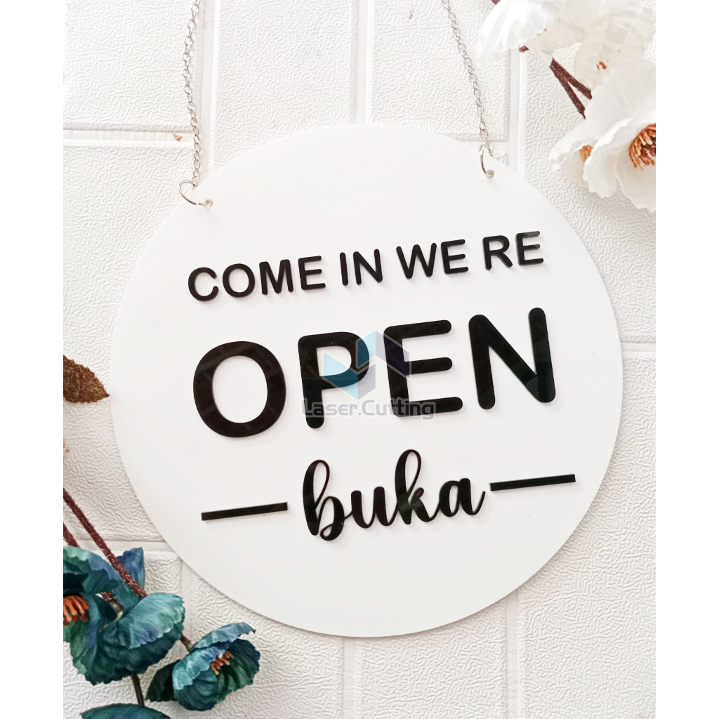 Jual AKRILIK OPEN CLOSE PINTU TOKO | PAPAN AKRILIK TIMBUL BUKA TUTUP ...