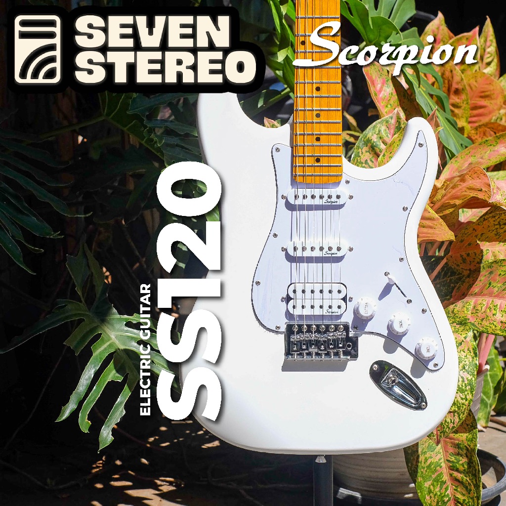 Jual Scorpion SS120 HSS Stratocaster Electric Guitar Olympic White OW ...