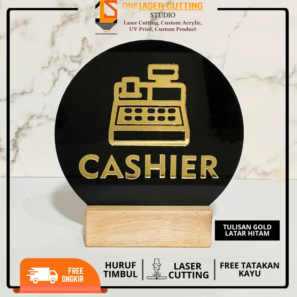 Jual Sign Kasir Akrilik Timbul | Papan Tanda Kasir Akrilik Elegan ...