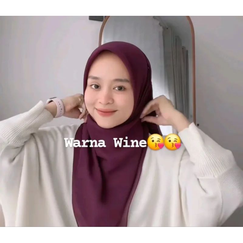 Jual Hijab Warna Wine Merah Segi Empat | Shopee Indonesia