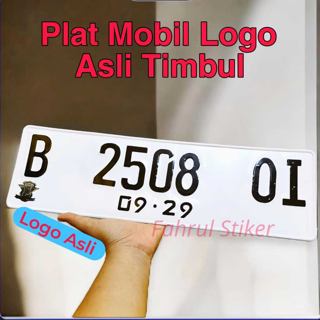 Jual plat nomor mobil putih ukuran standar logo samsat | Shopee Indonesia
