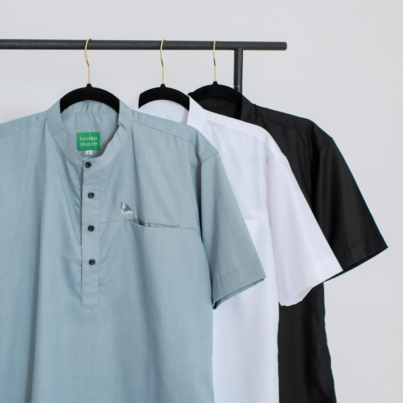 Jual Sameh Rouha Kemeja Koko Lengan Pendek - Sameh Collection | Shopee Indonesia