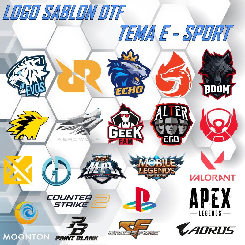 Jual logo Sablon DTF Tema Logo Gaming Esport Sablon Setrika | Shopee ...