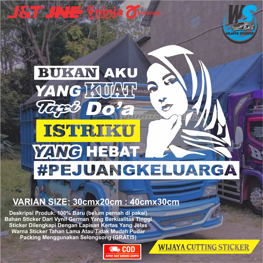Jual sticker kaca mobil sticker kata kata sticker kaca mobil pick up ...