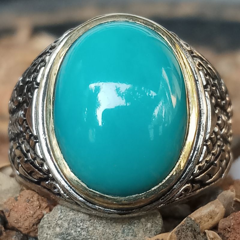 Jual Batu Akik Pirus Mesir Polos Biru Langka Mulus Kinclong Klimis ...