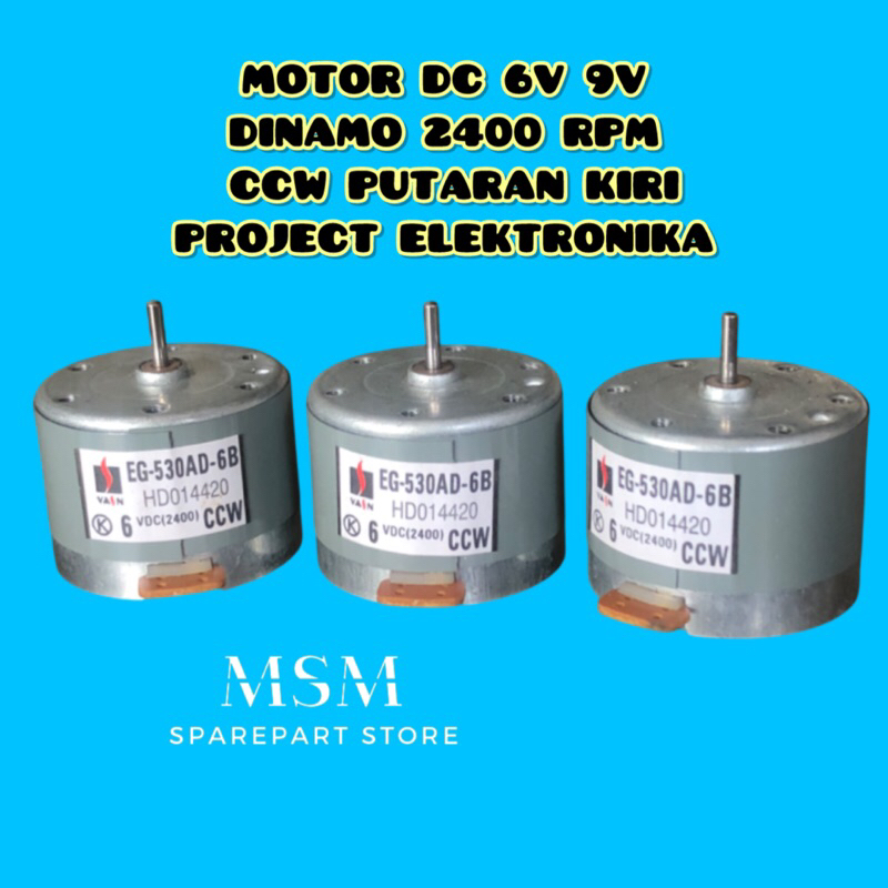 Jual MOTOR DC 6V 9V DINAMO 2400 RPM CCW PUTARAN KIRI PROJECT ...