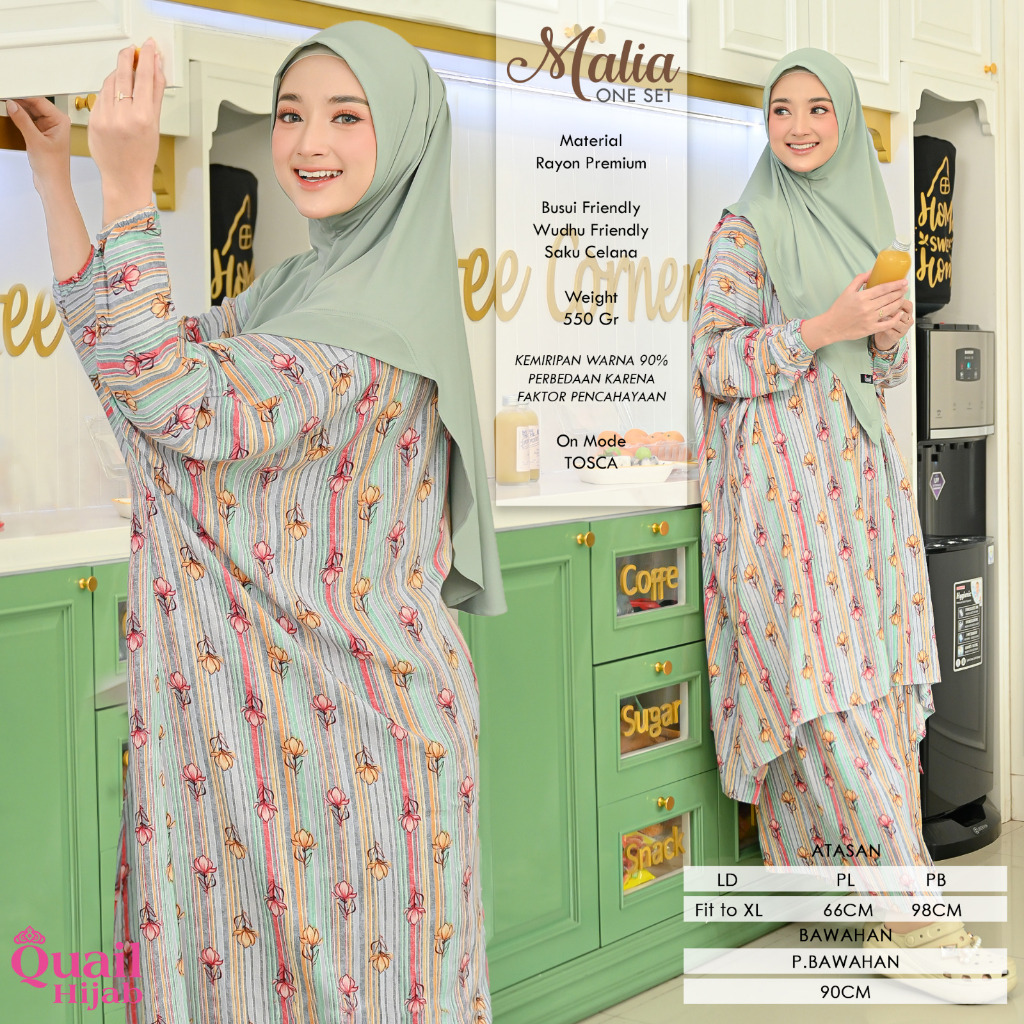 Jual MALIA ONE SET, BAHAN RAYON SUPER ADEM, BUSUI WUDHU FRIENDLY DAN ...
