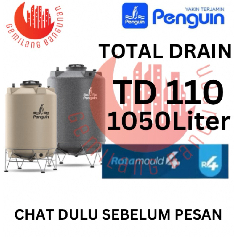 Jual Tangki Air Penguin / Toren Air Penguin TD 110 ( 1050 Liter )- Tipe ...