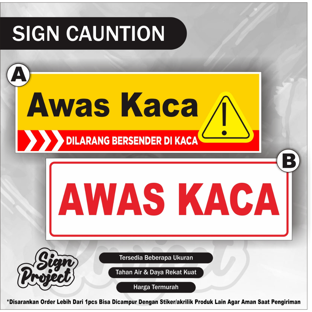 Jual Stiker Awas Kaca Stiker awas kaca / sticker awas kaca / stiker ...