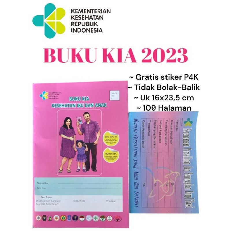 Jual Buku Kia Kesehatan Ibu dan Anak edisi terbaru 2023 gratis stiker P4K | Shopee Indonesia