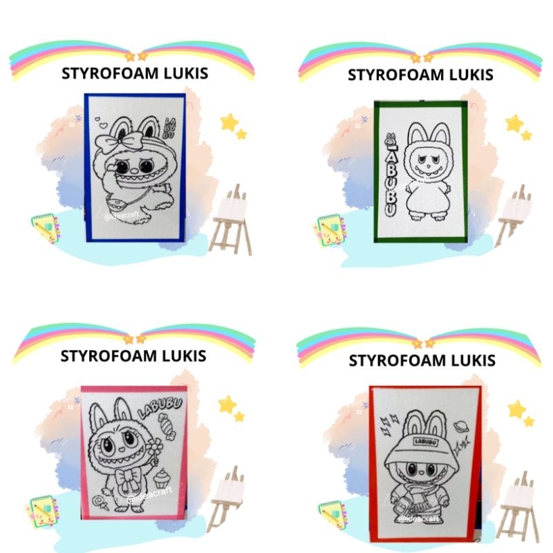 Jual STYROFOAM LUKIS MEWARNAI GAMBAR LABUBU TERMURAH | Shopee Indonesia