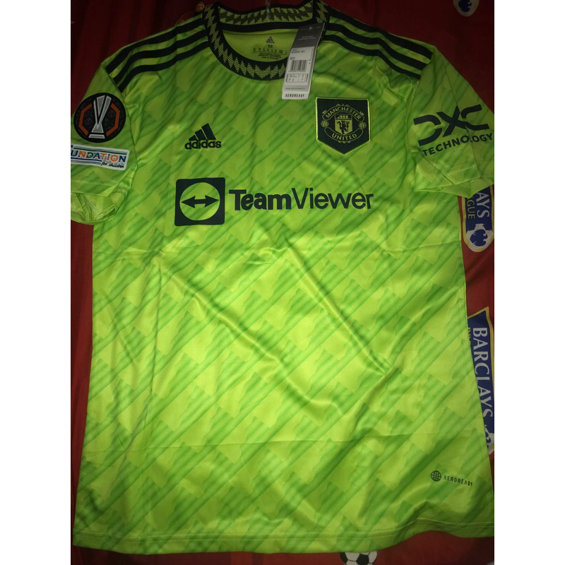 Jual Jersey Manchester United Hijau Stabilo Full Patch UEL | Shopee ...