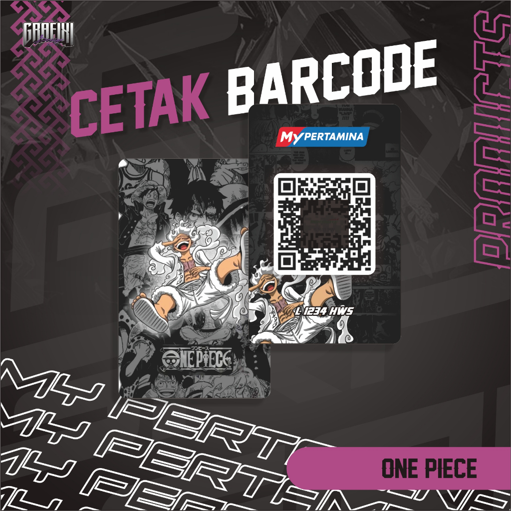 Jual CETAK BARCODE MY PERTAMINA KARTU PVC TEMA ONE PIECE CUSTOM 2 SISI ...