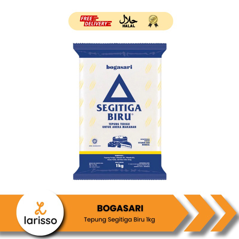 Jual Bogasari Tepung Terigu Segitiga Biru Eco 1 kg - Tepung Terigu ...