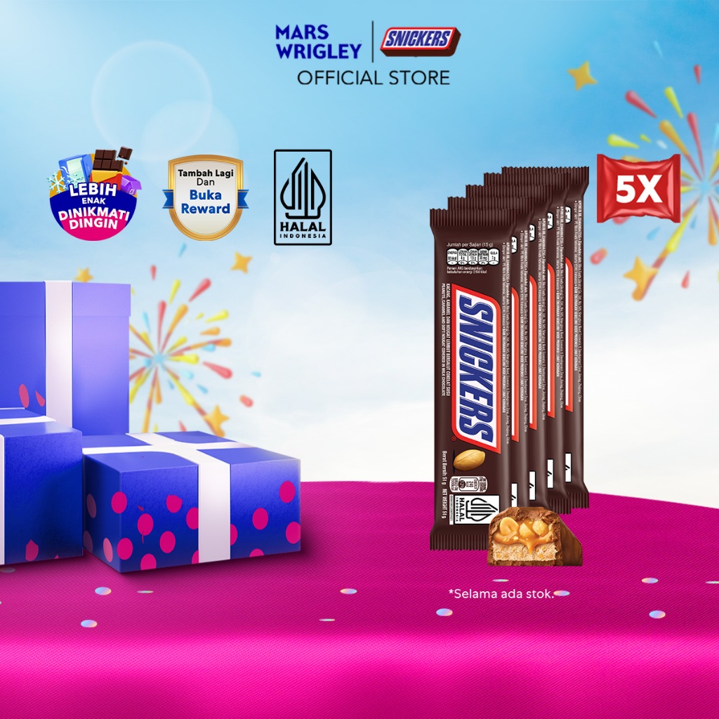 Jual SNICKERS Peanut Original 51gr X5 | Shopee Indonesia