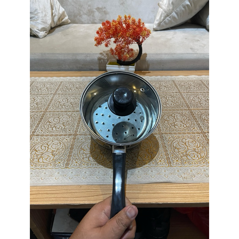 Jual panci susu streamer uk 16 & 18 tutup kaca 2 fungsii kukus dan ...
