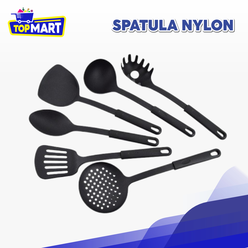 Jual TOPMART - Spatula Nylon Set 6in1 Sutil Hitam (Kitchen Tools/Alat ...