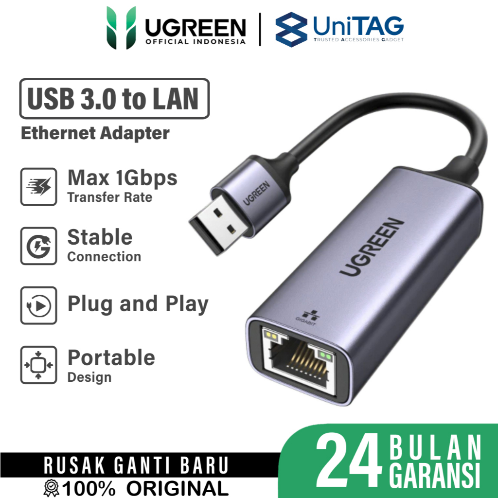 Jual UGREEN Kabel Adapter Ethernet USB A / C to LAN RJ45 Fast Internet ...