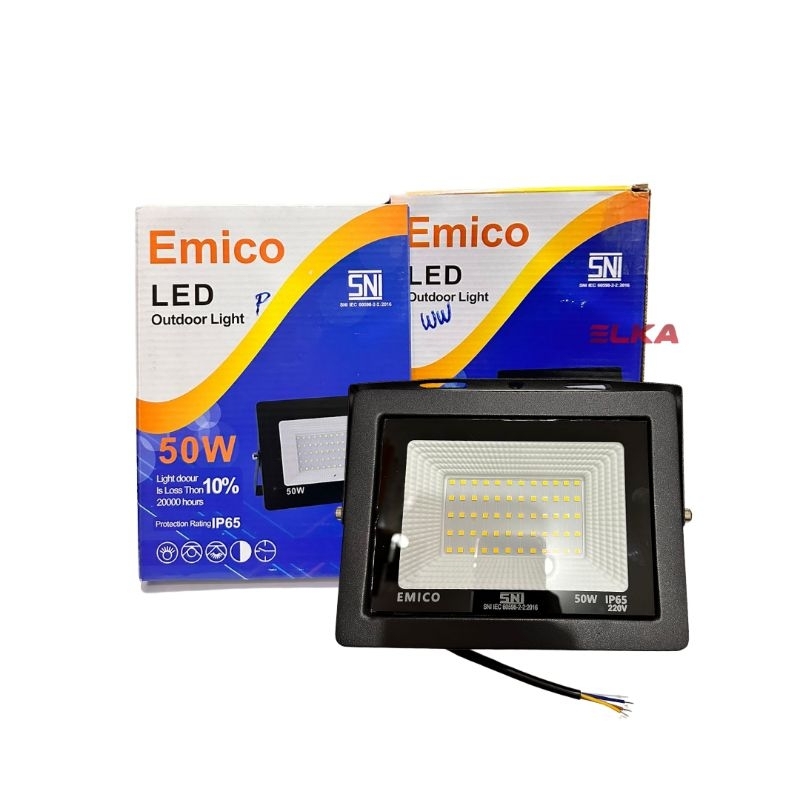 Jual Lampu Sorot / Lampu Tembak LED Outdoor EMICO 50W Cahaya Putih Cahaya Warm White | Shopee ...