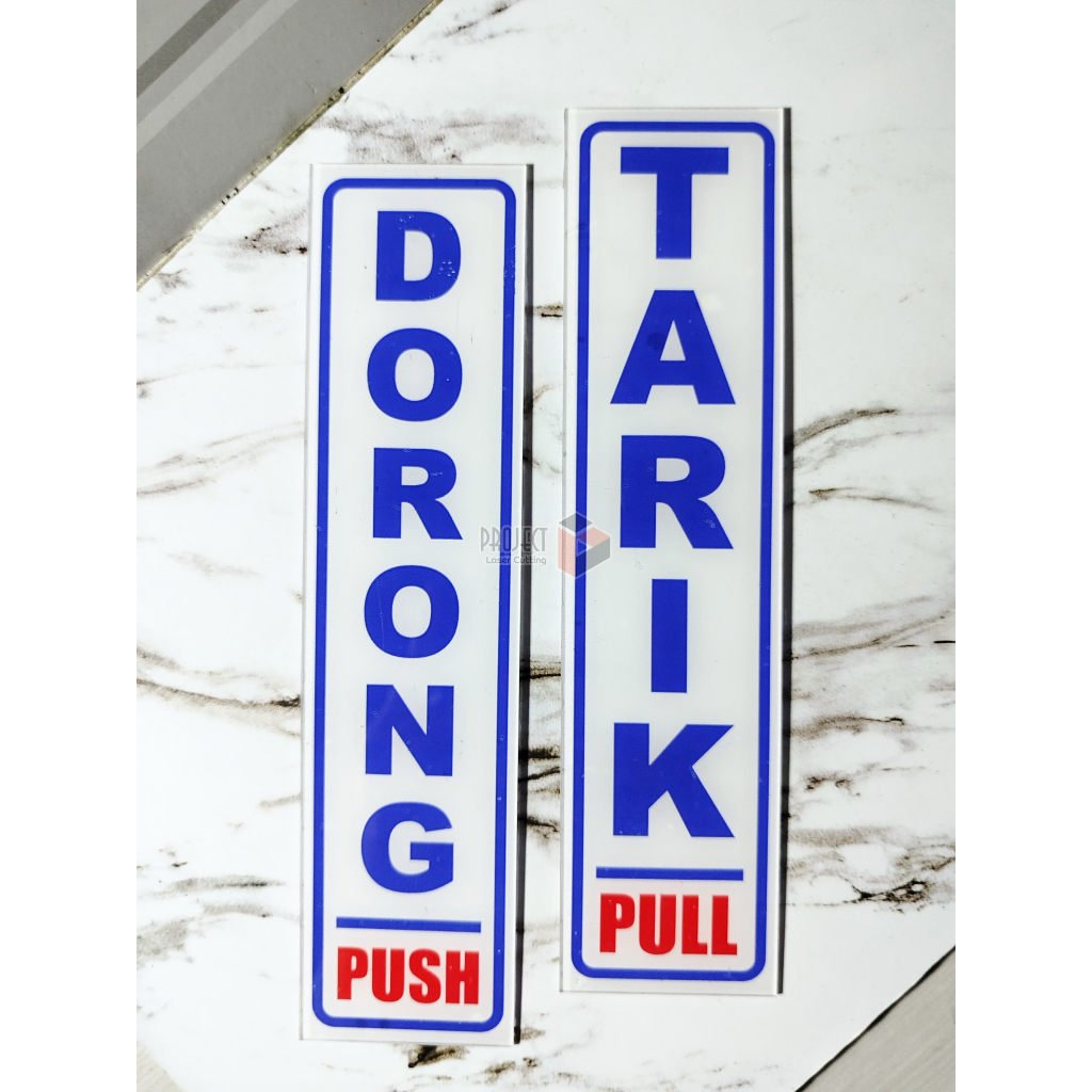 Jual PAPAN PINTU TARIK DORONG /DOOR SIGN AKRILIK | Shopee Indonesia