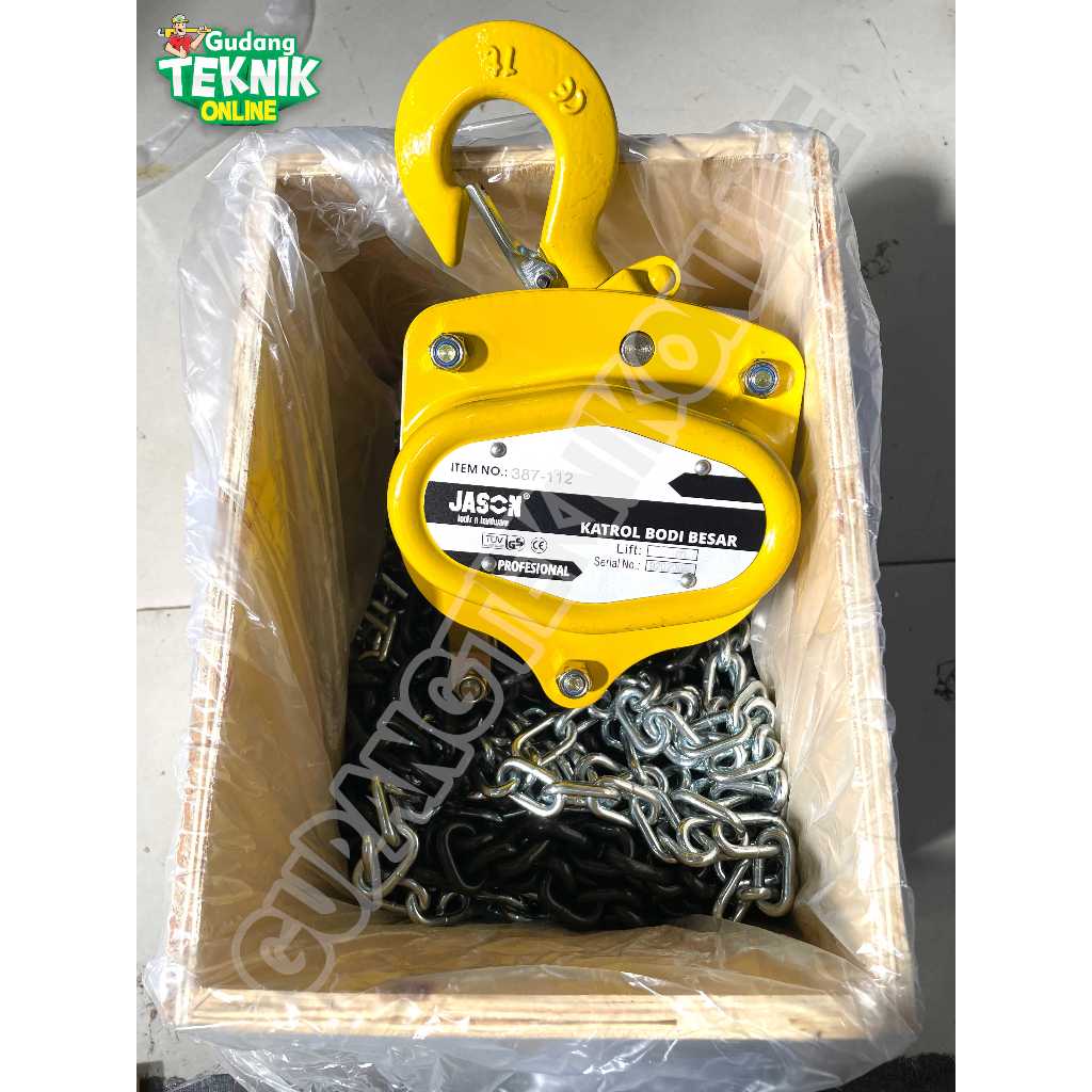 Jual Chain Block 1 Ton 5 Meter JASON 387-112 Manual Katrol / Hoist ...