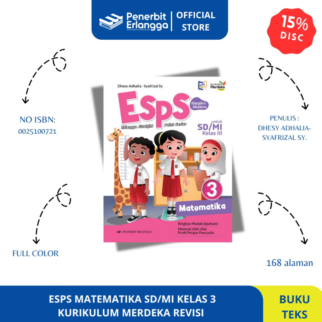 Jual [Erlangga Official] Esps Matematika Sd/Mi Kelas 3 Kurikulum Merdeka Revisi | Shopee Indonesia