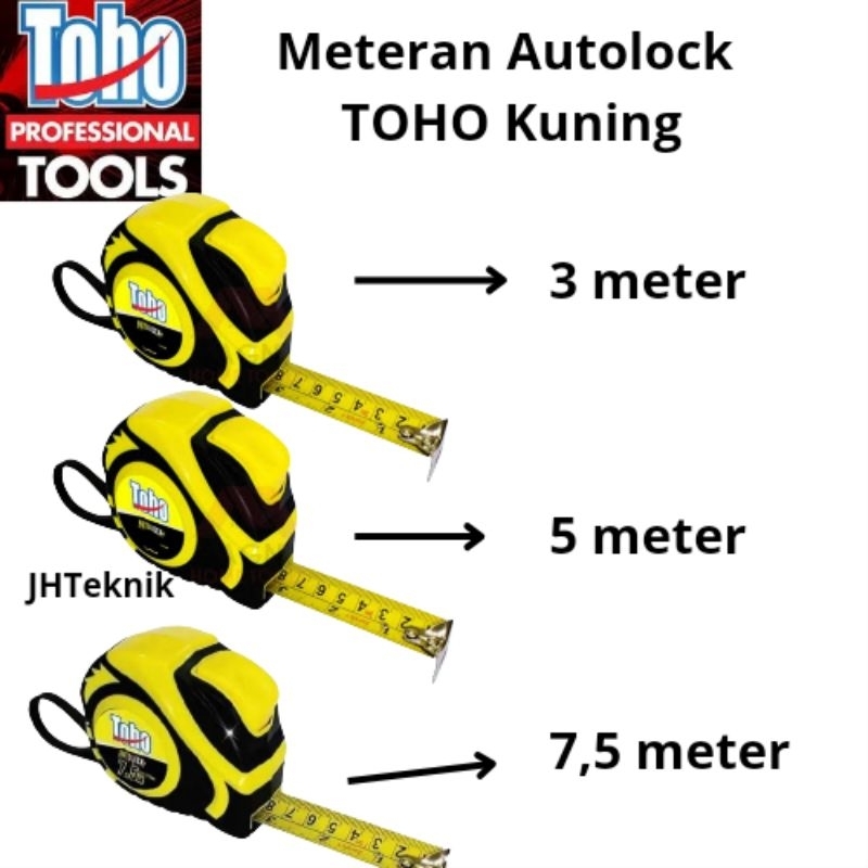 Jual JHteknik Meteran Autolock TOHO 3 meter,5 meter 7,5 meter | Shopee Indonesia