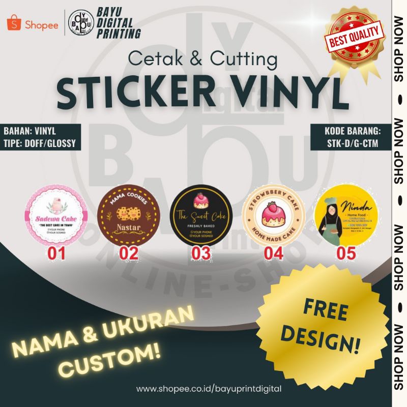 Jual CUTT STICKER PRODUCK CEPAT HASIL MEMUASKAN promosi/discount ...