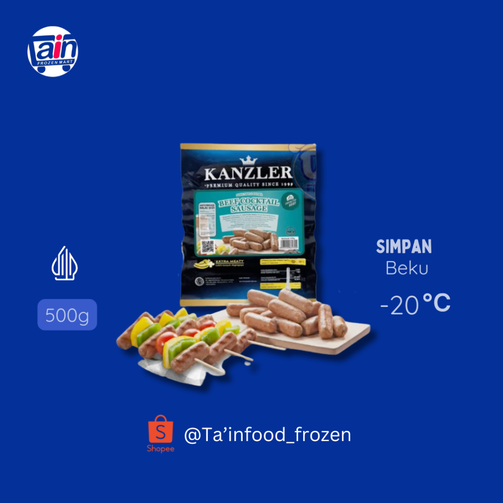 Jual Kanzler sosis beef cocktail sausage 500g isi 26 pcs | Shopee Indonesia