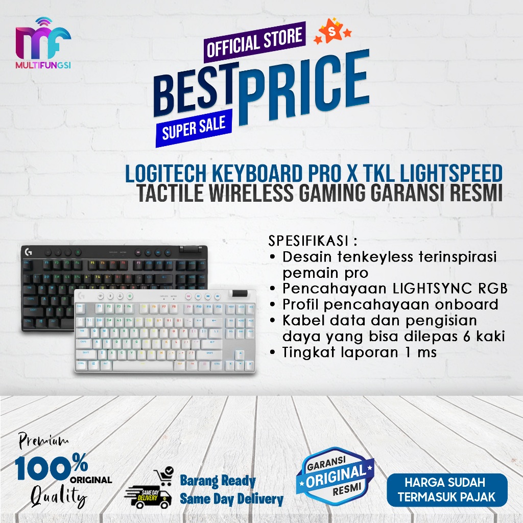 Jual Logitech Keyboard PRO X TKL Lightspeed Tactile Wireless Gaming ...
