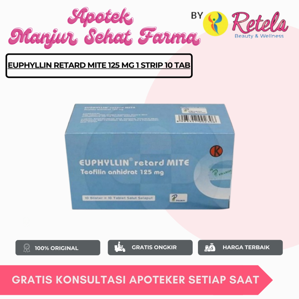 Jual EUPHYLLIN RETARD MITE 125 MG 1 STRIP 10 TABLET / TEOFIILIN ...