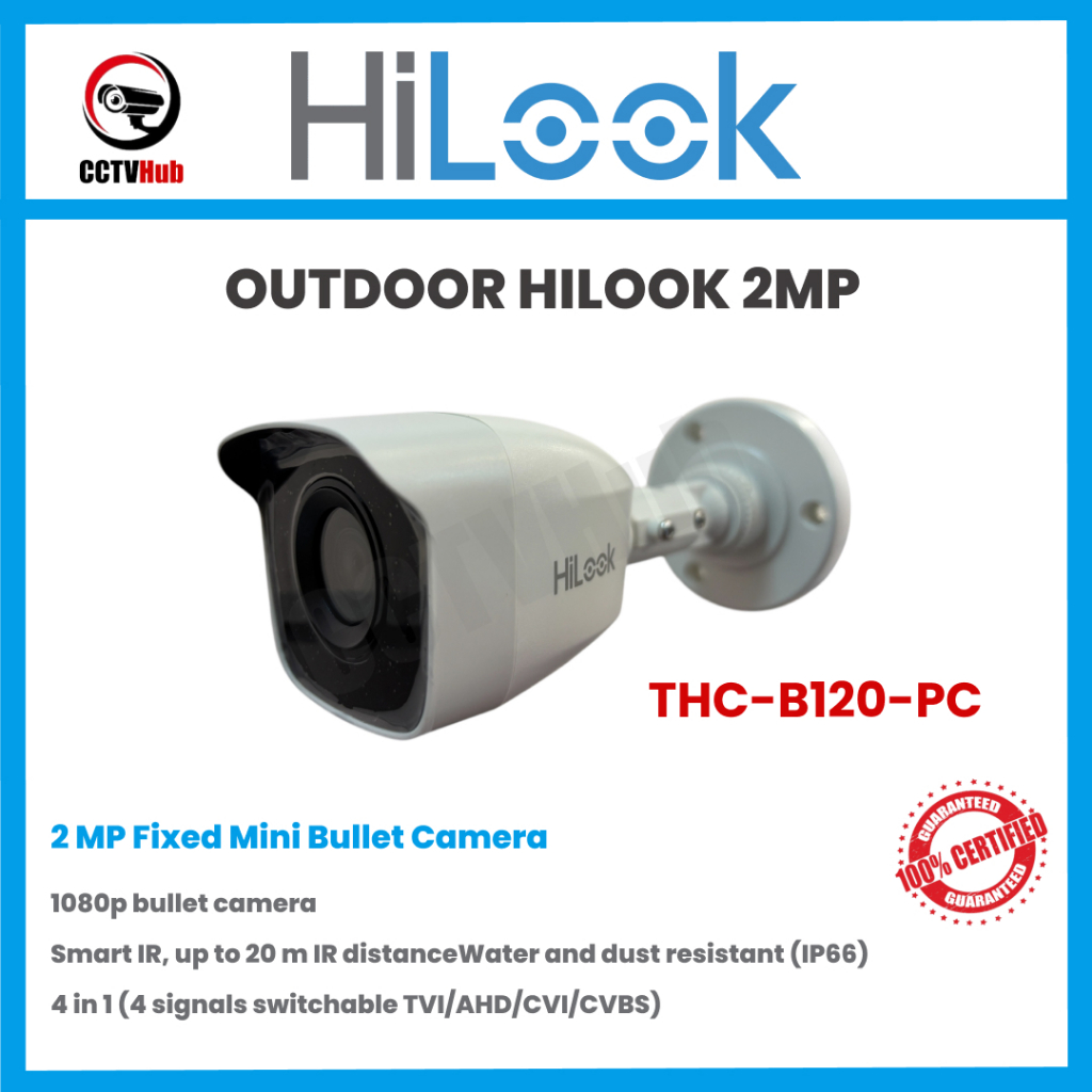 Jual KAMERA CCTV OUTDOOR HILOOK 2MP THC-B120-PC | Shopee Indonesia