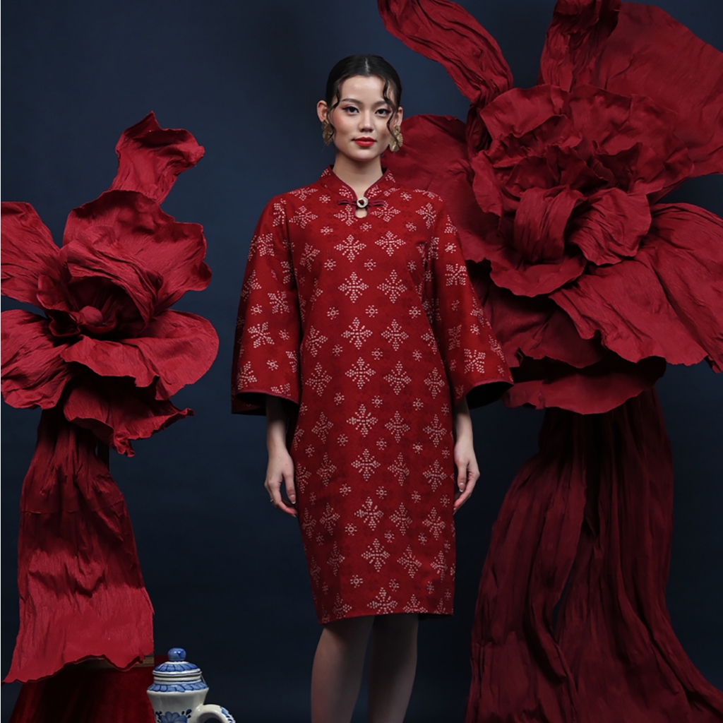 Jual NONA RARA - Diva Dobi CNY D0506, Baju kerja dress batik wanita ...