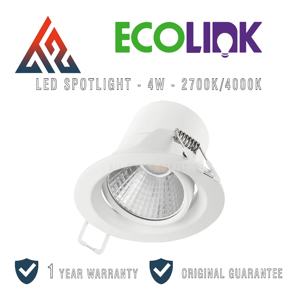 Jual Ecolink Spotlight ESL190 Lampu LED Downlight Bulat 4 Watt D75 - Spot Light Kyanite Kuning ...