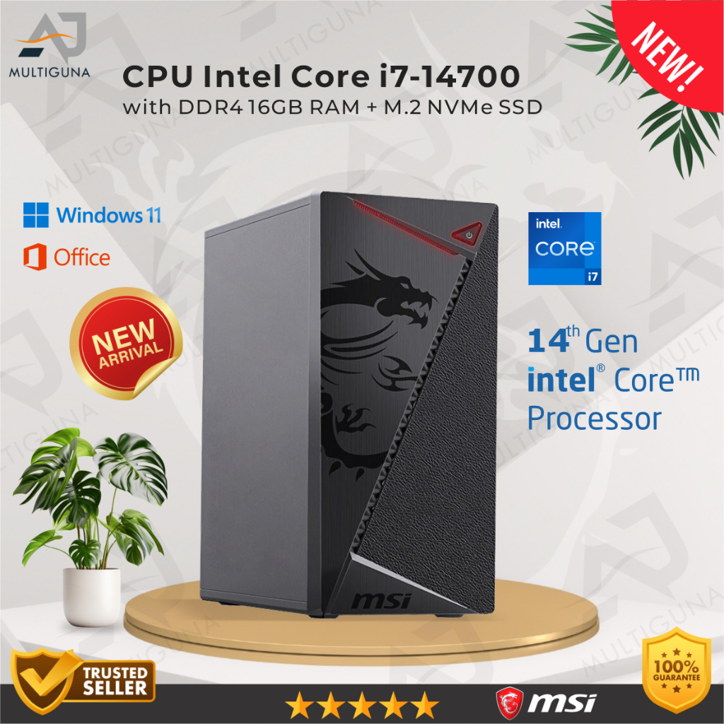 Jual CPU PC Komputer Intel Core i7-14700 Gen-14 RAM 16GB SSD Rakitan ...