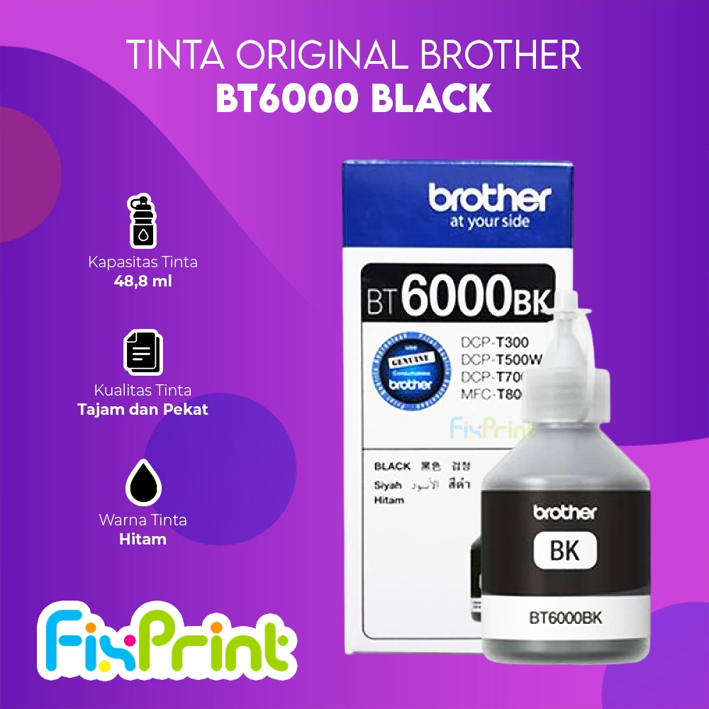 Jual FixPrint Tinta Brother BT6000 Black BT5000 Color BT-6000BK BT-5000 ...