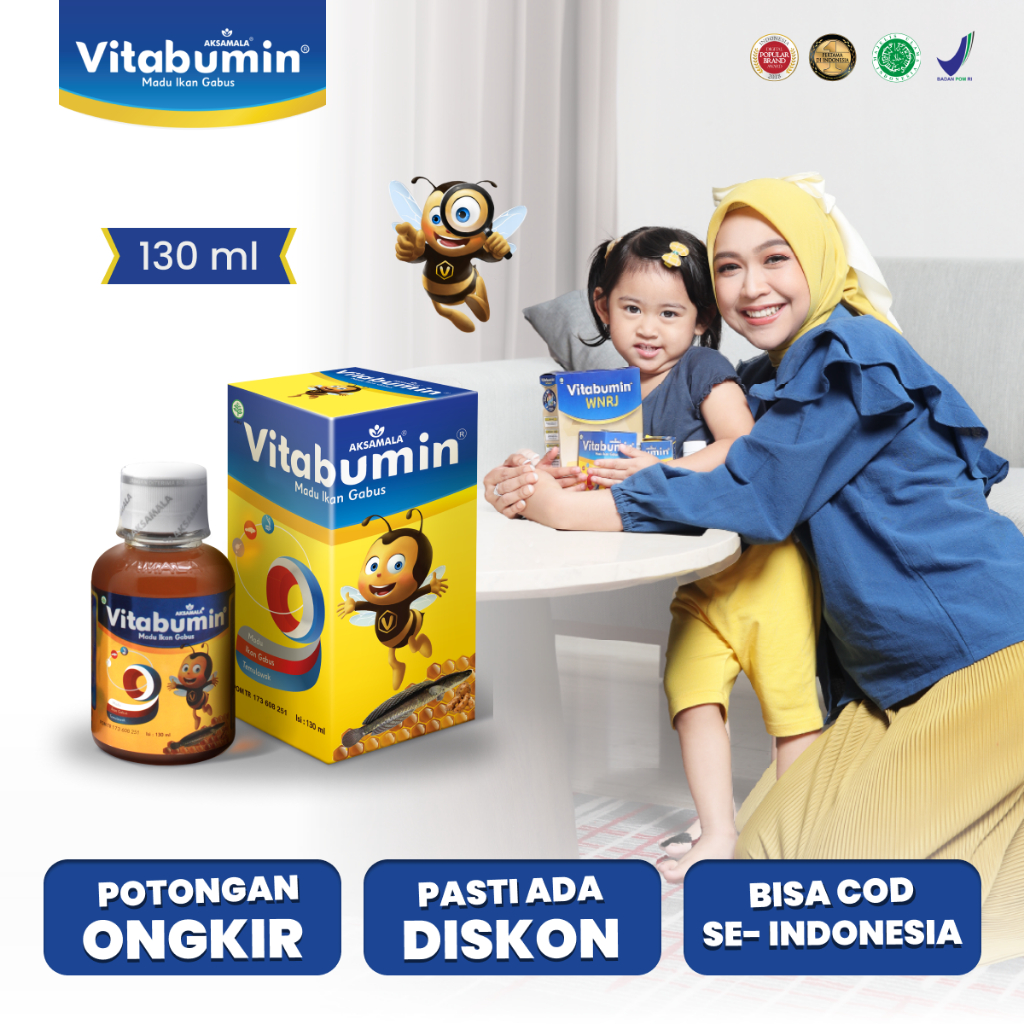 Jual Vitabumin 130ml - Madu Albumin Ikan Gabus Penambah Nafsu Makan Anak dan Daya Tahan Tubuh ...