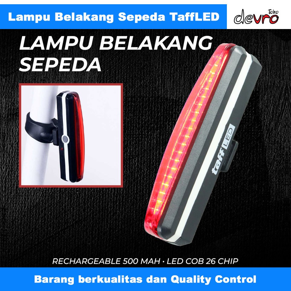 Jual Lampu Belakang Sepeda Rechargeable 500mAh LED COB 26 Chip- Lampu ...