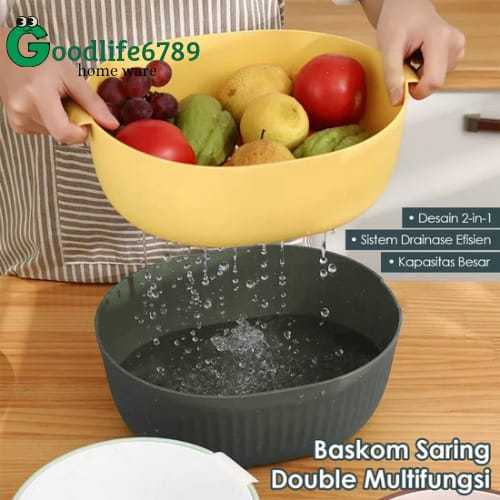 Jual Wadah Saringan Pencuci Baskom Bulat Cuci Beras & buah Wadah ...
