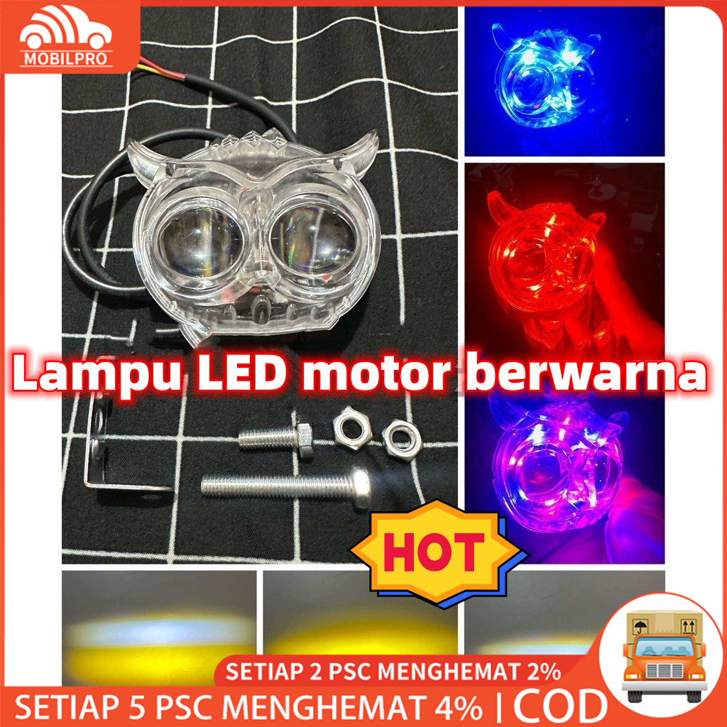 Jual Lampu Tembak Motor Mobil /lampu Sorot Led/lampu Sorot Owl 2 Led Dc ...